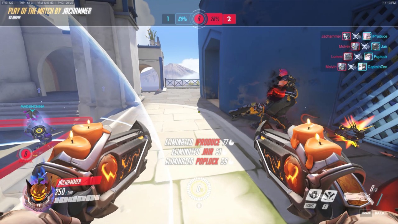 Reaper assisted quad kill - Overwatch - YouTube