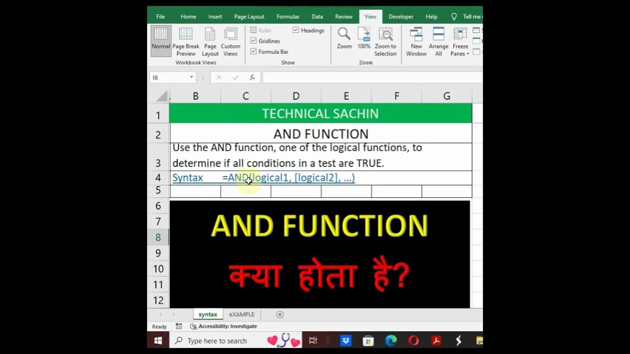 Excel AND Function || Excel tips and tricks || Excel for beginners || Excel tutorial in Hindi ...
