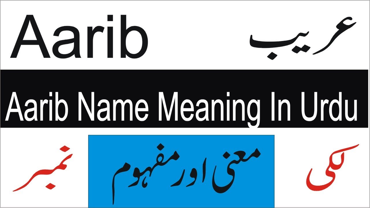 Aarib Name Meaning in Urdu عريب نام کا مطلب - YouTube