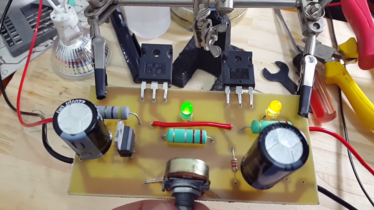 Lm317 bypass dual tip36. - YouTube