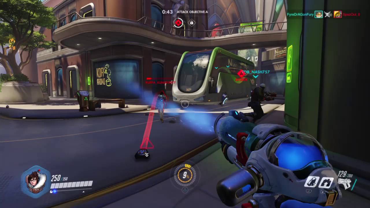 Overwatch Funny Mei Vs Tracer Melee Knock Out - YouTube