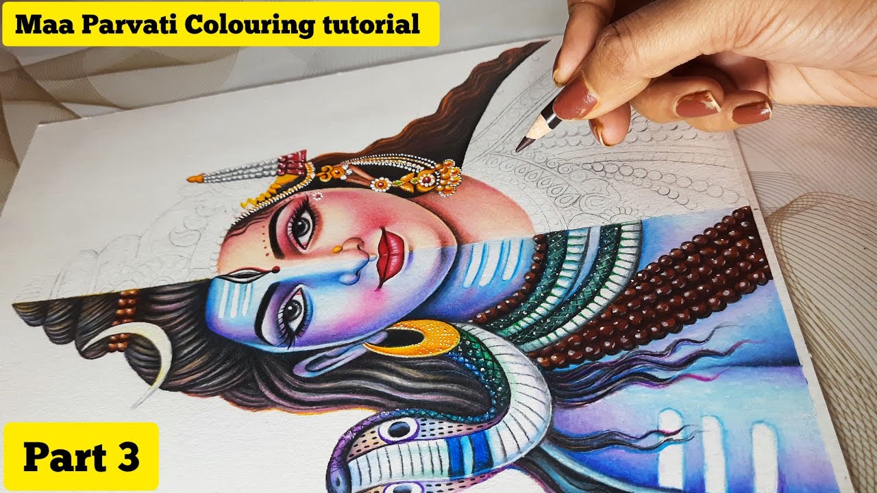 Mahadev + Parvati Mata Drawing, Shivratri Drawing tutorial PART : 3 ...