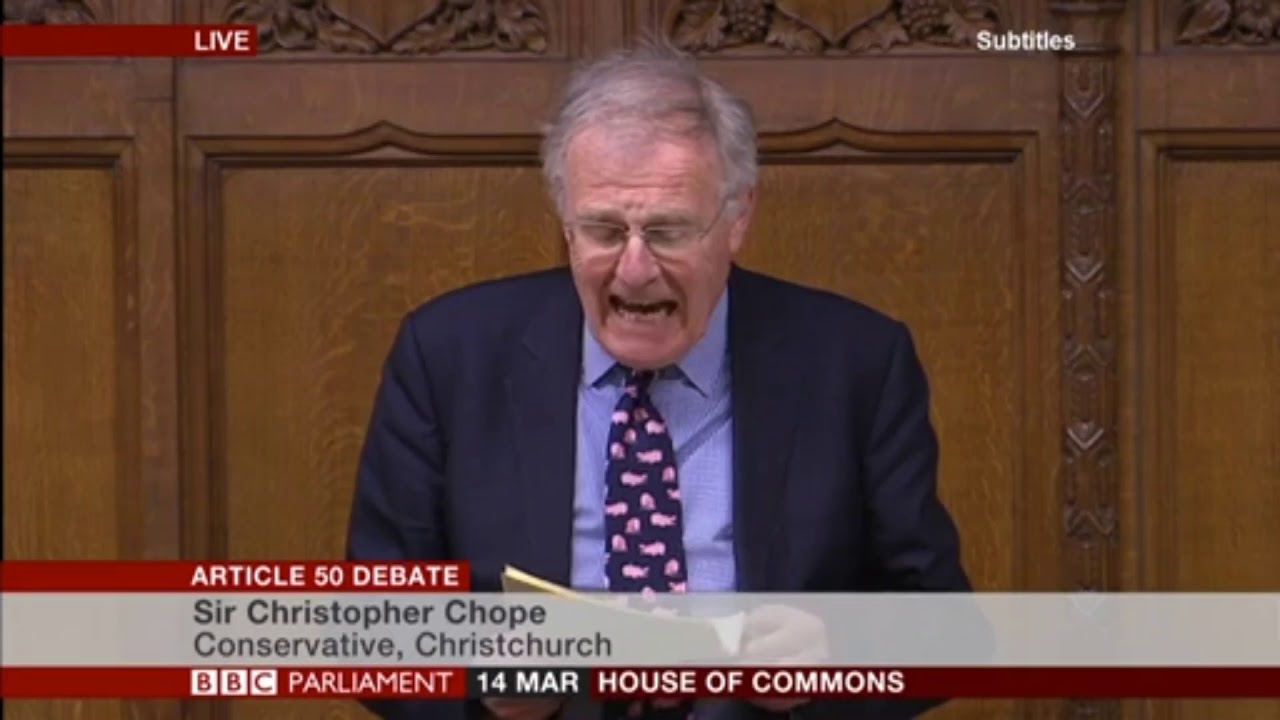 Sir Christopher Chope MP at the Article 50 Debate - YouTube