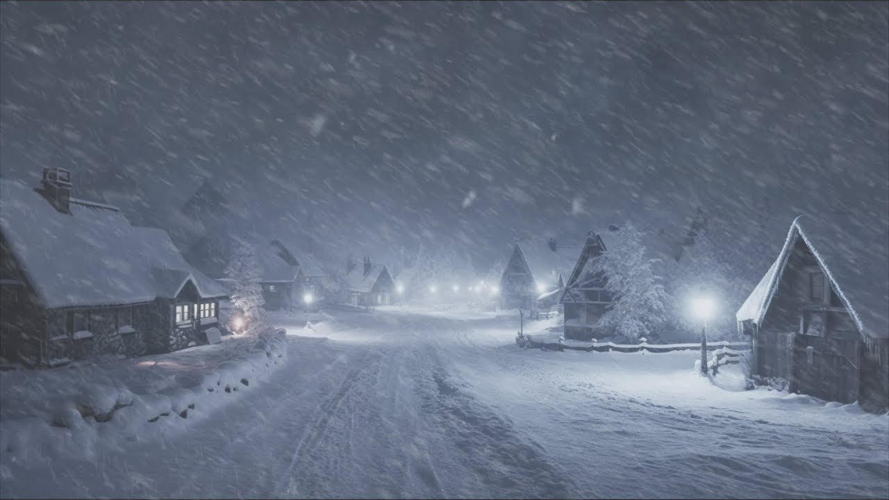 Winter Wind and Snowfall for Sleeping Peacefully | Blizzard Sounds ...