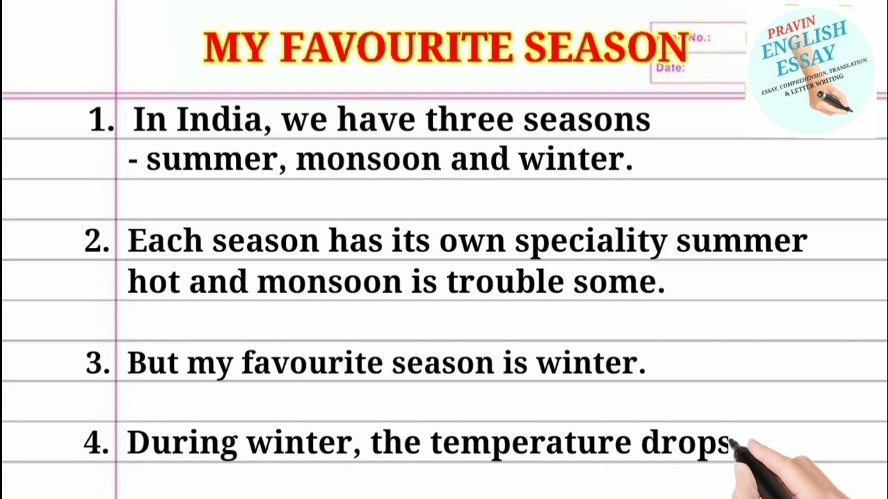 Essay on my favourite season || essay on my favourite season winter # ...