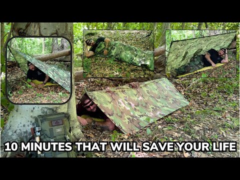 Learn Four Emergency Poncho Shelters in 10 Minutes or Less