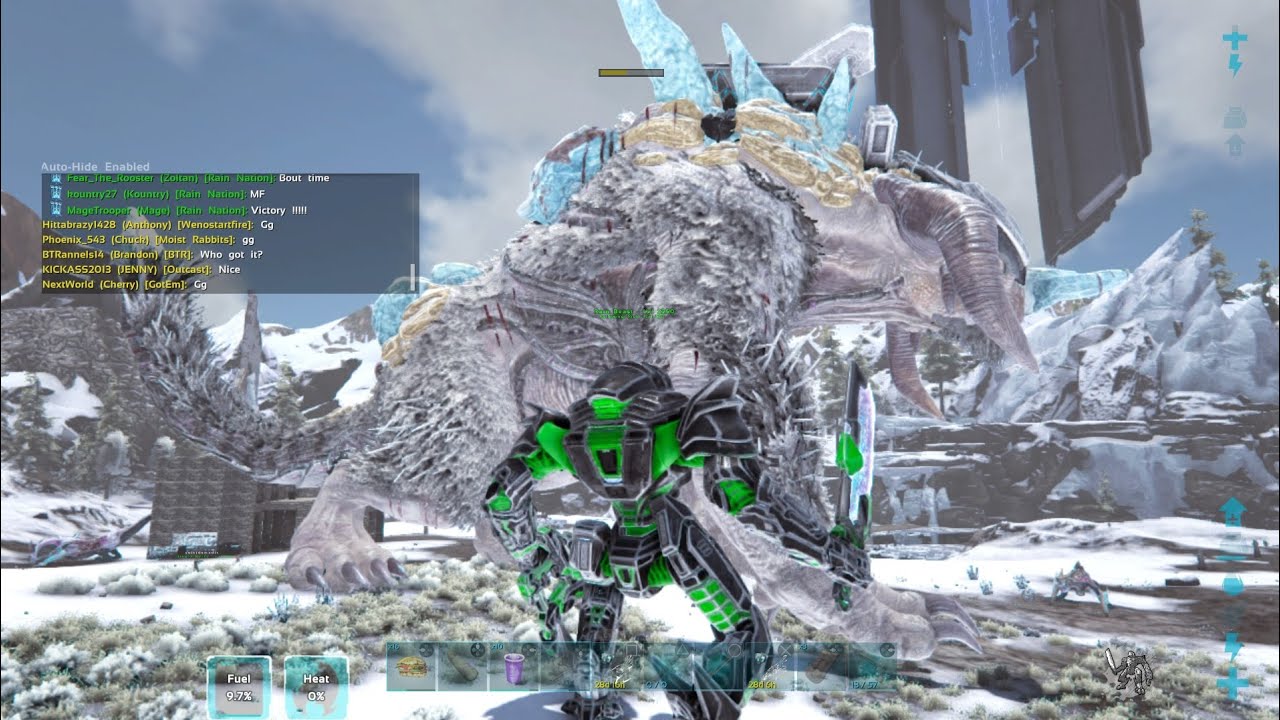 Ark Ice titan fight/ tame on official - YouTube