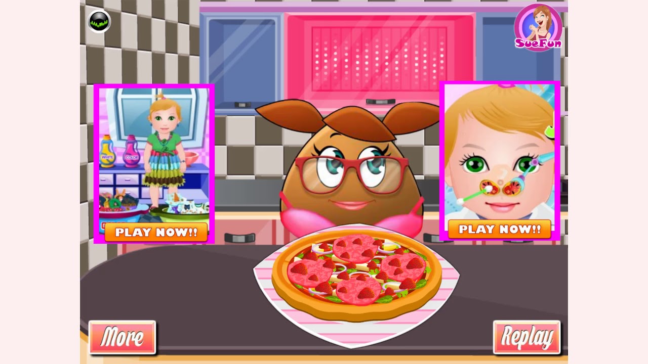 How to play Pou Girl Pizza: Cooking game | Free online games ...