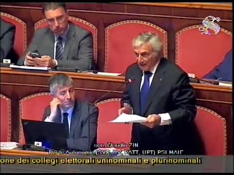 Intervento Senatore Claudio Zin su legge elettorale - 26/10/2017 - YouTube