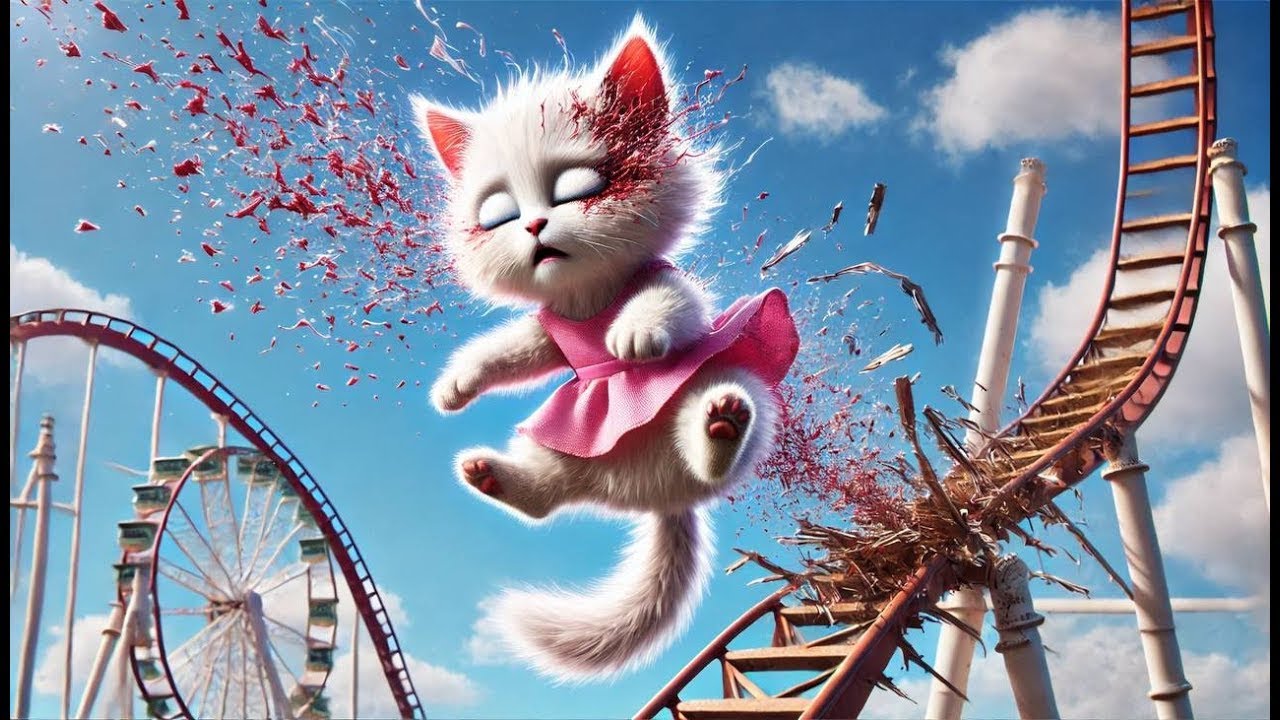 Kitten Fell From Roller Coaster🎢🙀 #catlovers #catvideos #cat #cats # ...