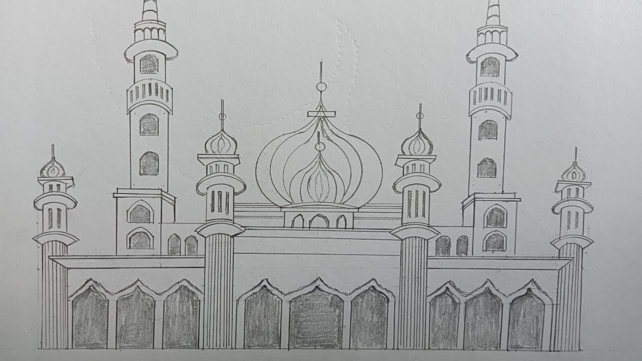 Discover the Secrets of Mosque Drawing Techniques - YouTube