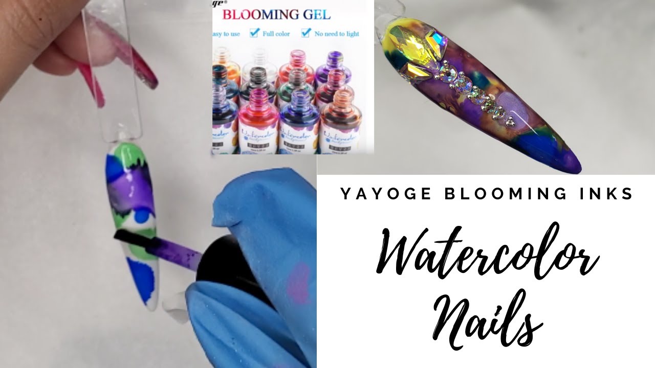 MARBLE INK NAILS | Yayoge Blooming Ink | Watercolor Nails | Nail ...