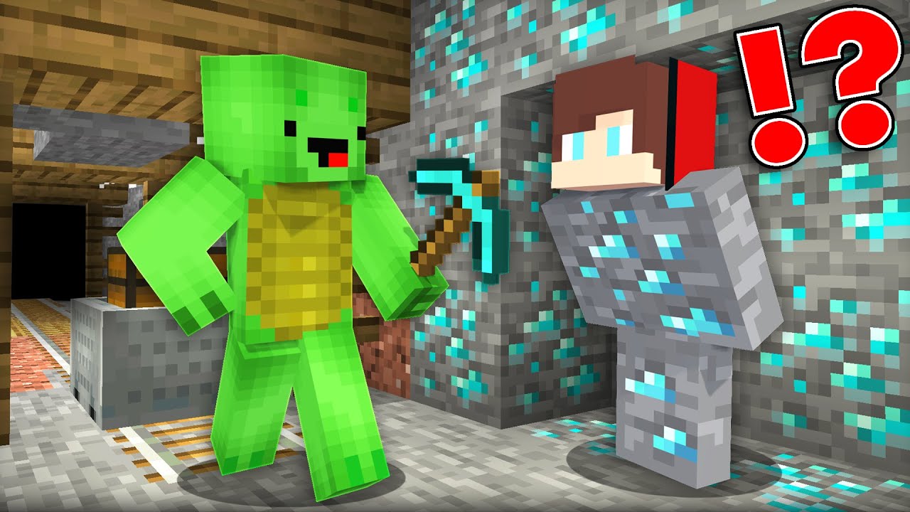 JJ Pranked Mikey as Diamond block in Minecraft ! (Maizen) - YouTube
