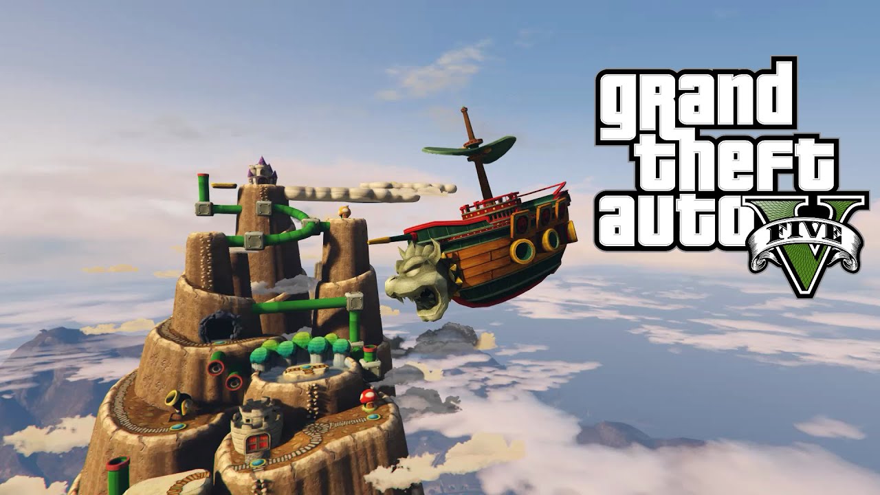Franklin VS Bowser Airship | Word 6 (Rockstar Editor Cinematic) - YouTube
