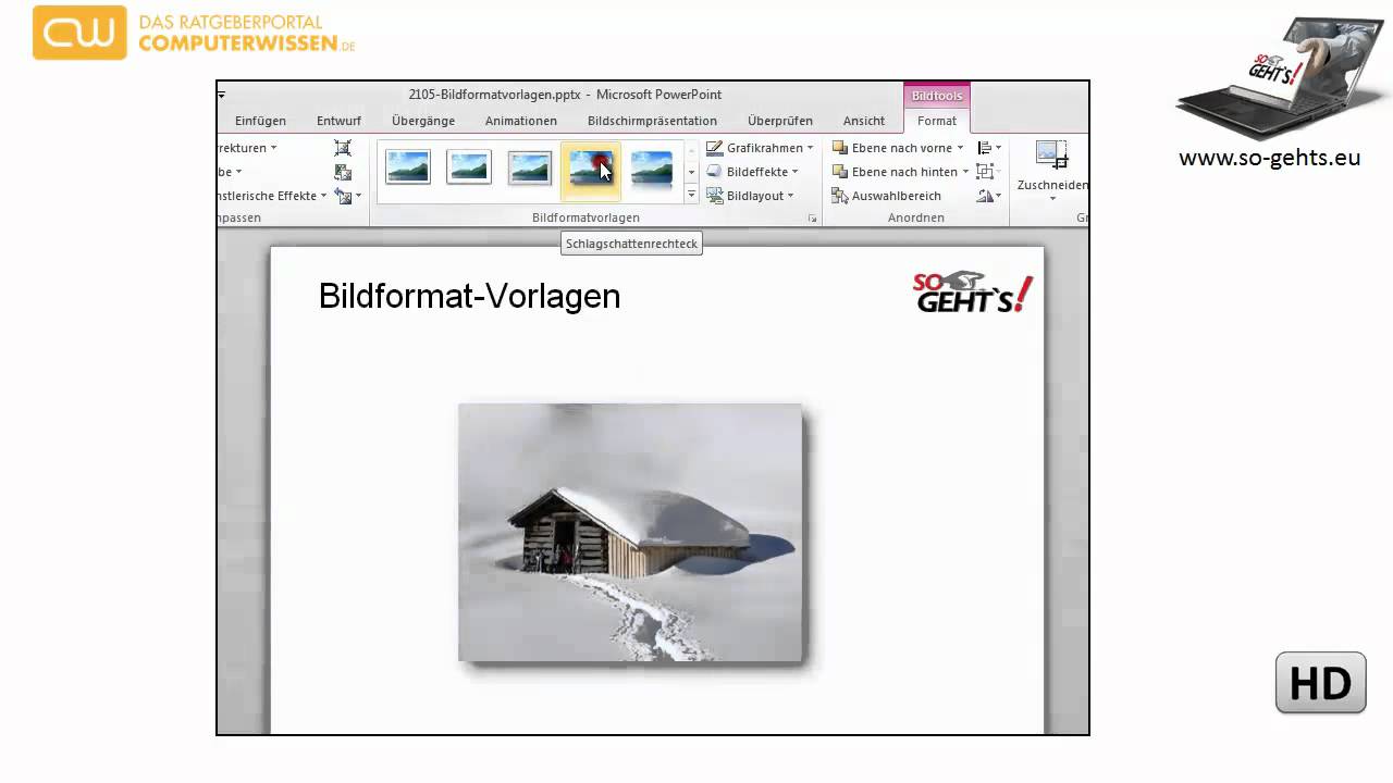 BILDFORMATVORLAGEN in Word 2010 und Word 2007 - Tutorial - YouTube
