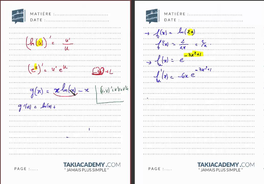 05_formules sur les dérivées Ln et exp - YouTube