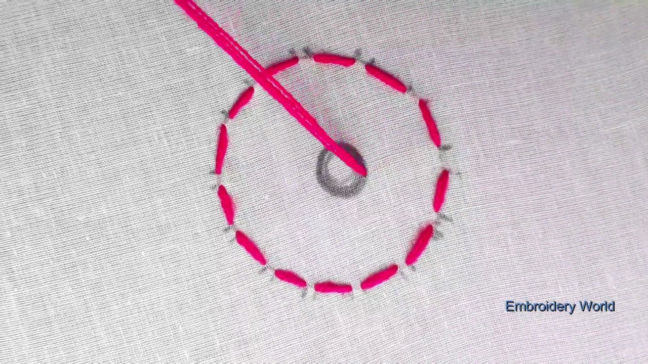 Hand embroidery circle design embroidery Beautiful flower design for ...