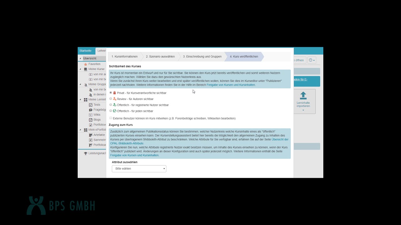 OPAL Kurserstellung mit Vorlagen - YouTube