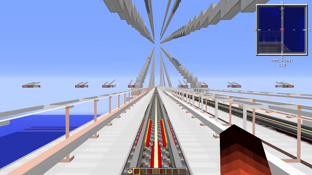 Minecraft Nazca Railway: Line 3X Urban Express upward - YouTube