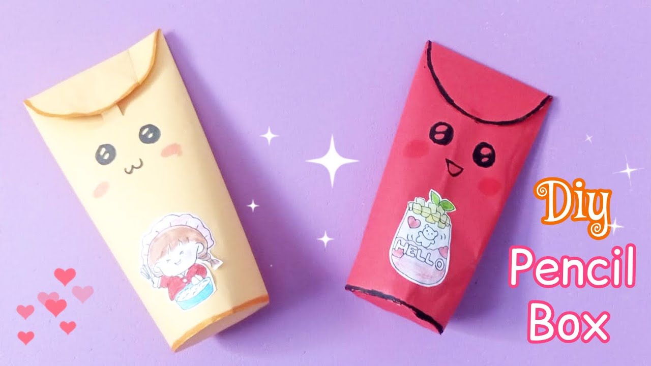 how to make pencil box |diy paer pencil case|easy paper craft ...