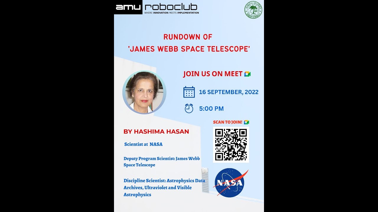 Rundown of James Webb Space Telescope with Dr. Hashima Hasan - YouTube