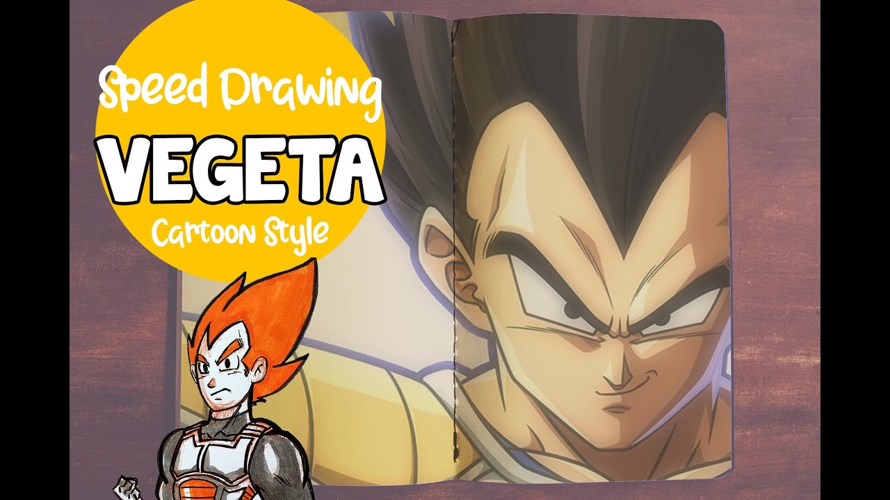 Drawing Vegeta in Cartoon Style - YouTube