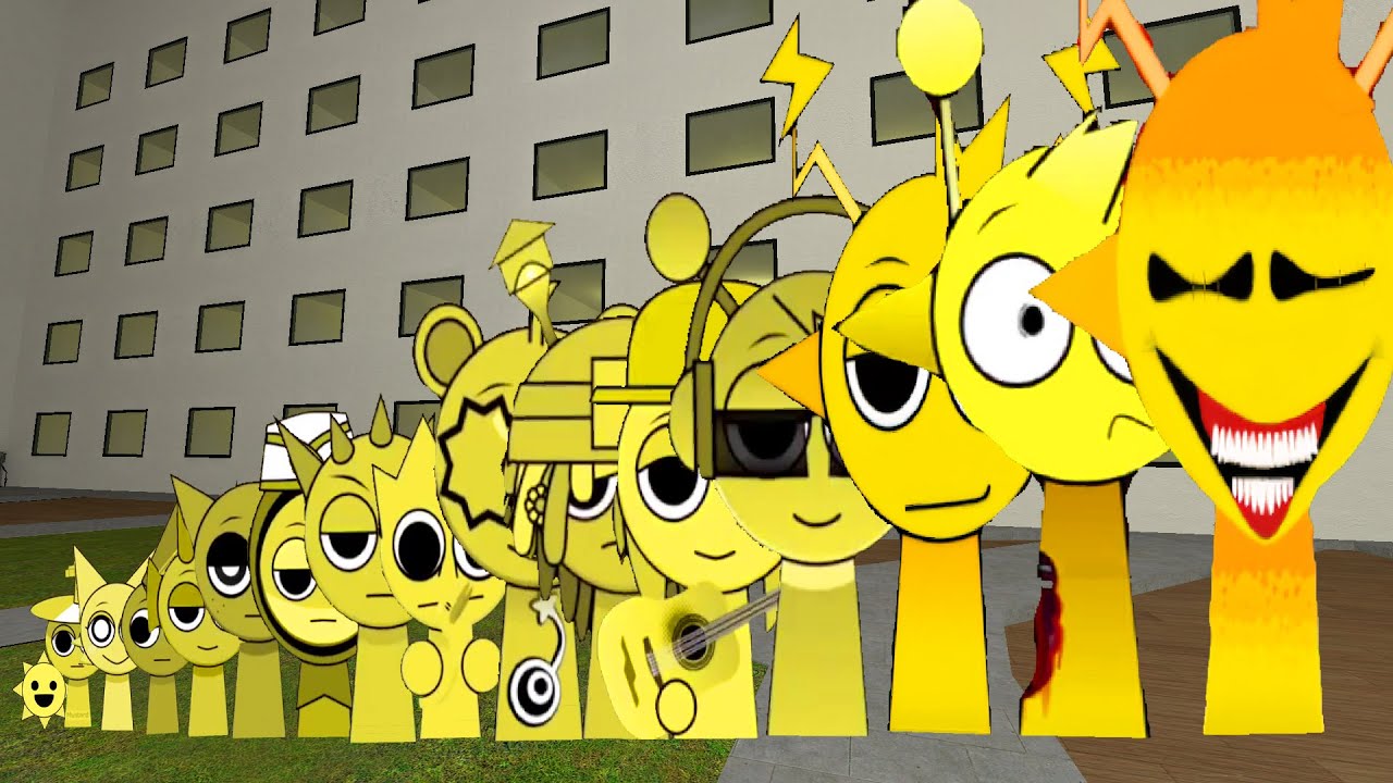 All the Sizes Of Nightmare Sprunki Mustard Durple, Oren & Pinki, Simon ...