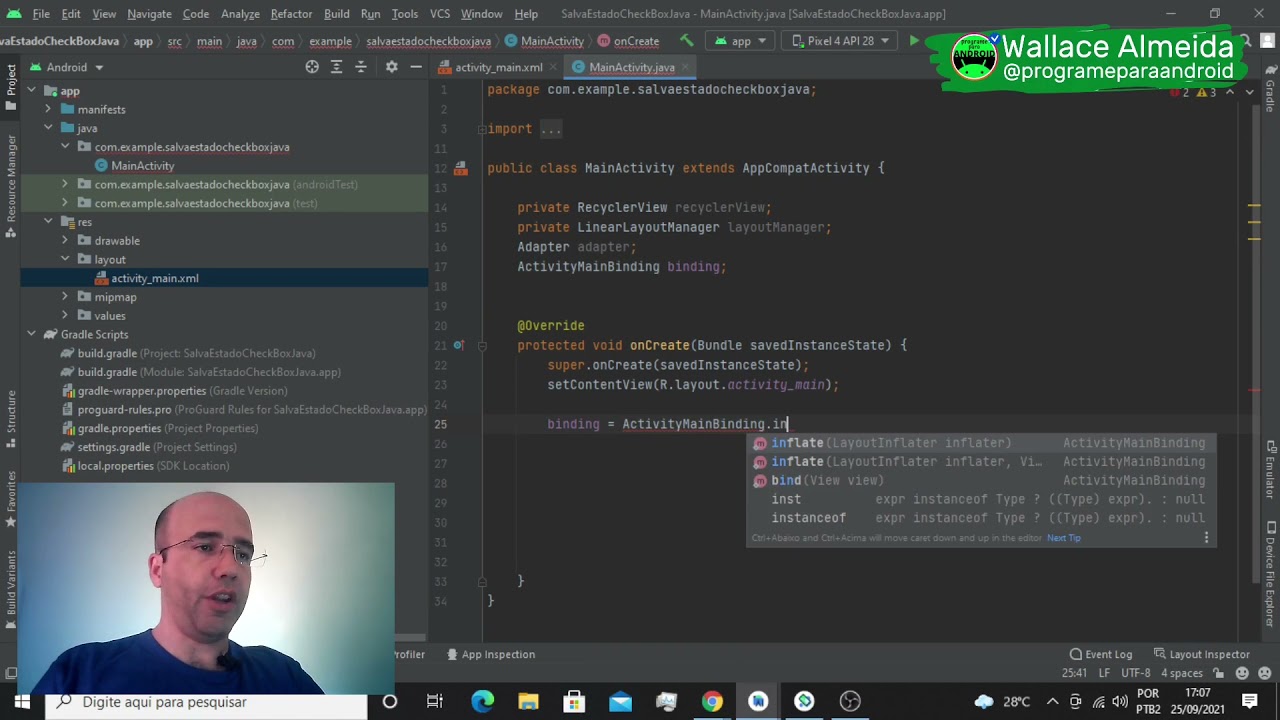 Android Studio | Como usar o binding no meu projeto ? | Java - YouTube