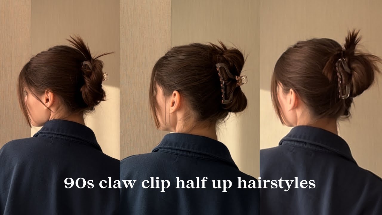 the best 90s claw clip up hairstyles tutorial - YouTube
