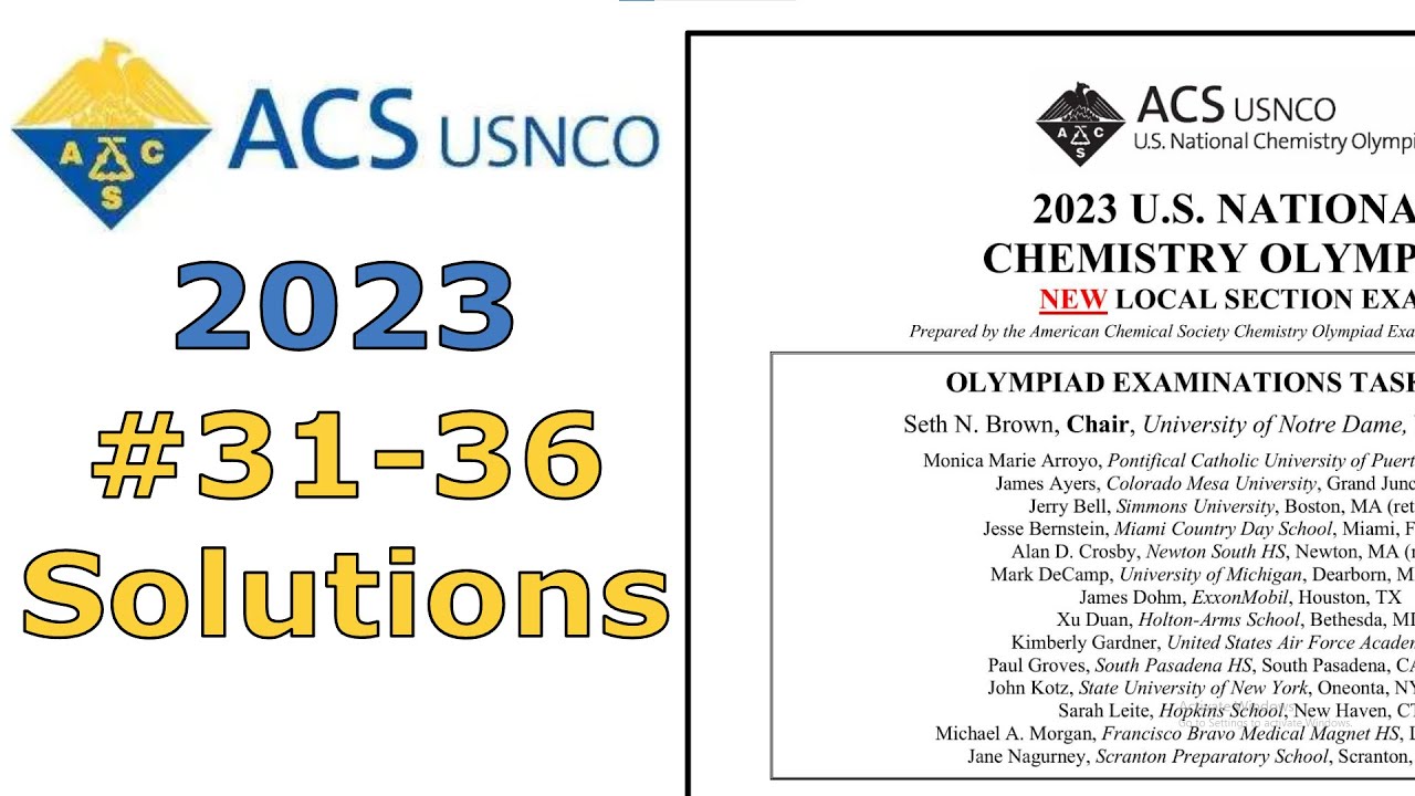 2023 USNCO Local Exam #31-36 Solutions | Equilibrium - YouTube