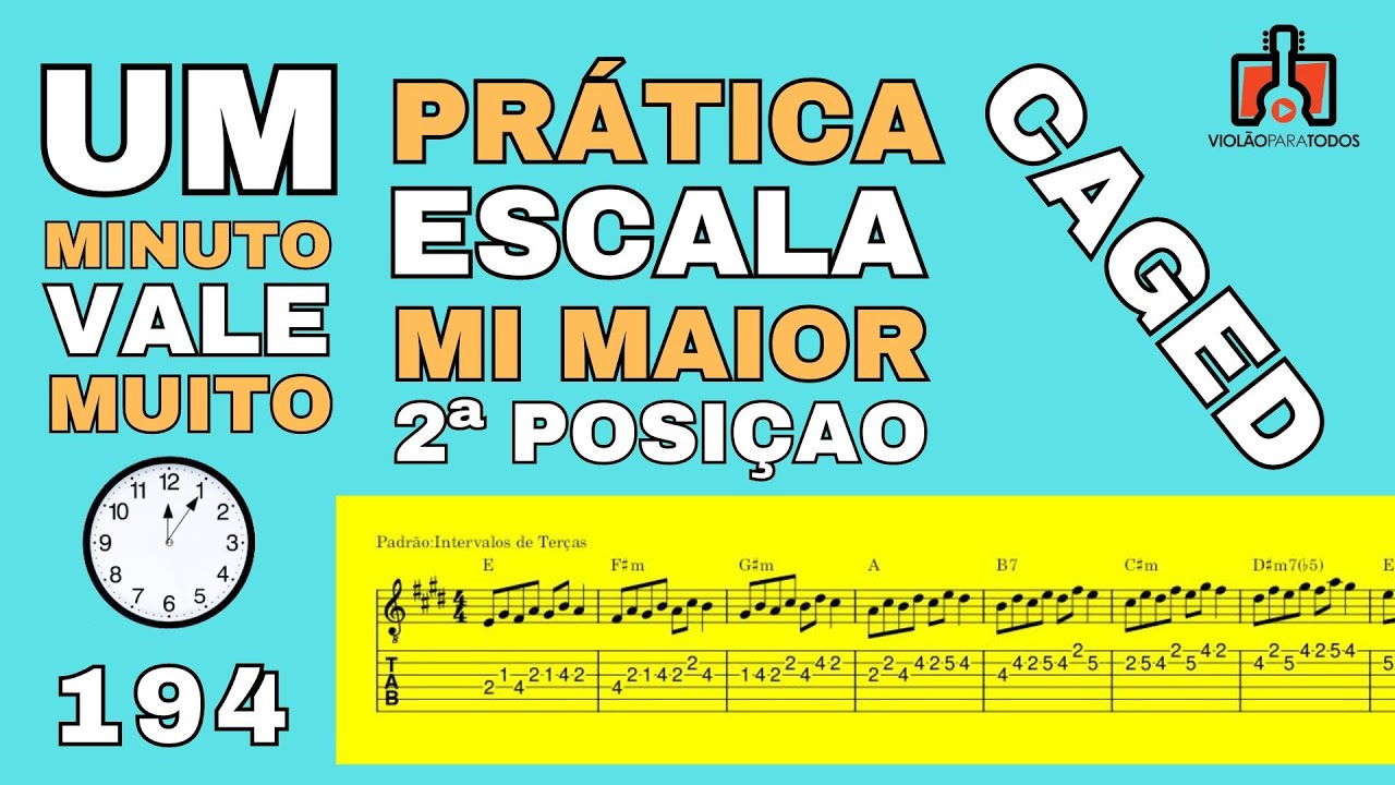 PRÁTICANDO A ESCALA MI MAIOR SOBRE TODO O CAMPO HARMÔNICO 2ª POSIÇÃO ...