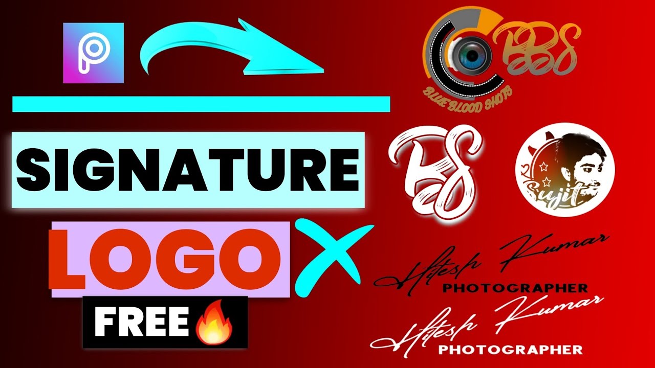 how to create signature logo in picsart | how to make signature logo in ...