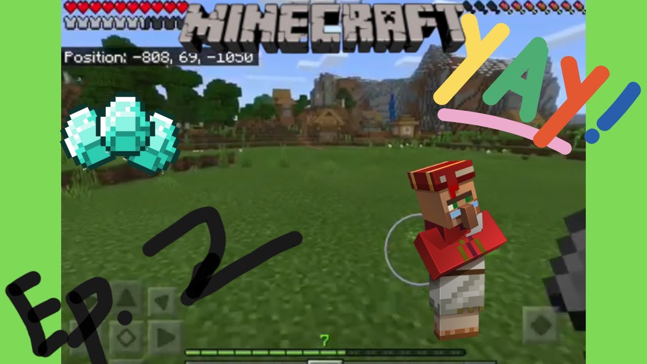 Minecraft let’s play Ep. 2: DIAMONDS & THE VILLAGE! - YouTube