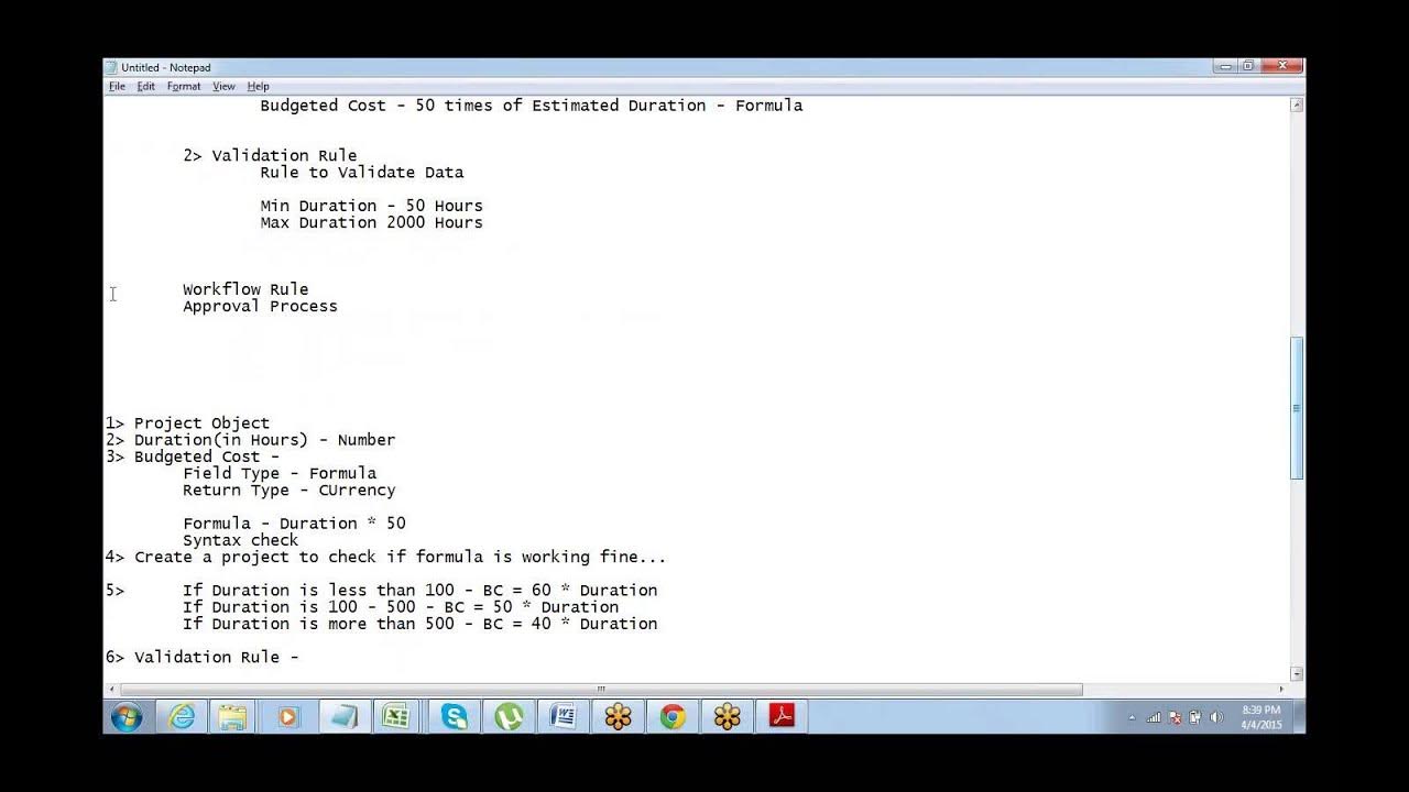Formulas, Validation Rules, Workflows & Approval Process in Salesforce - Part 2 - YouTube