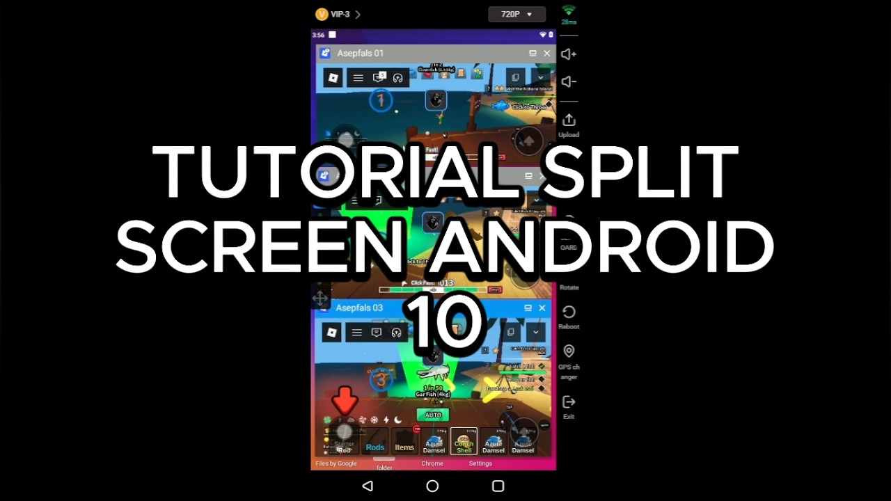 TUTORIAL SPLIT SCREEN REDFINGER ANDROID 10 FISH IT ROBLOX - YouTube
