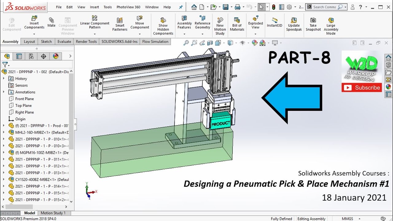 Solidworks Assembly Courses | Designing a Pneumatic Pick & Place ...