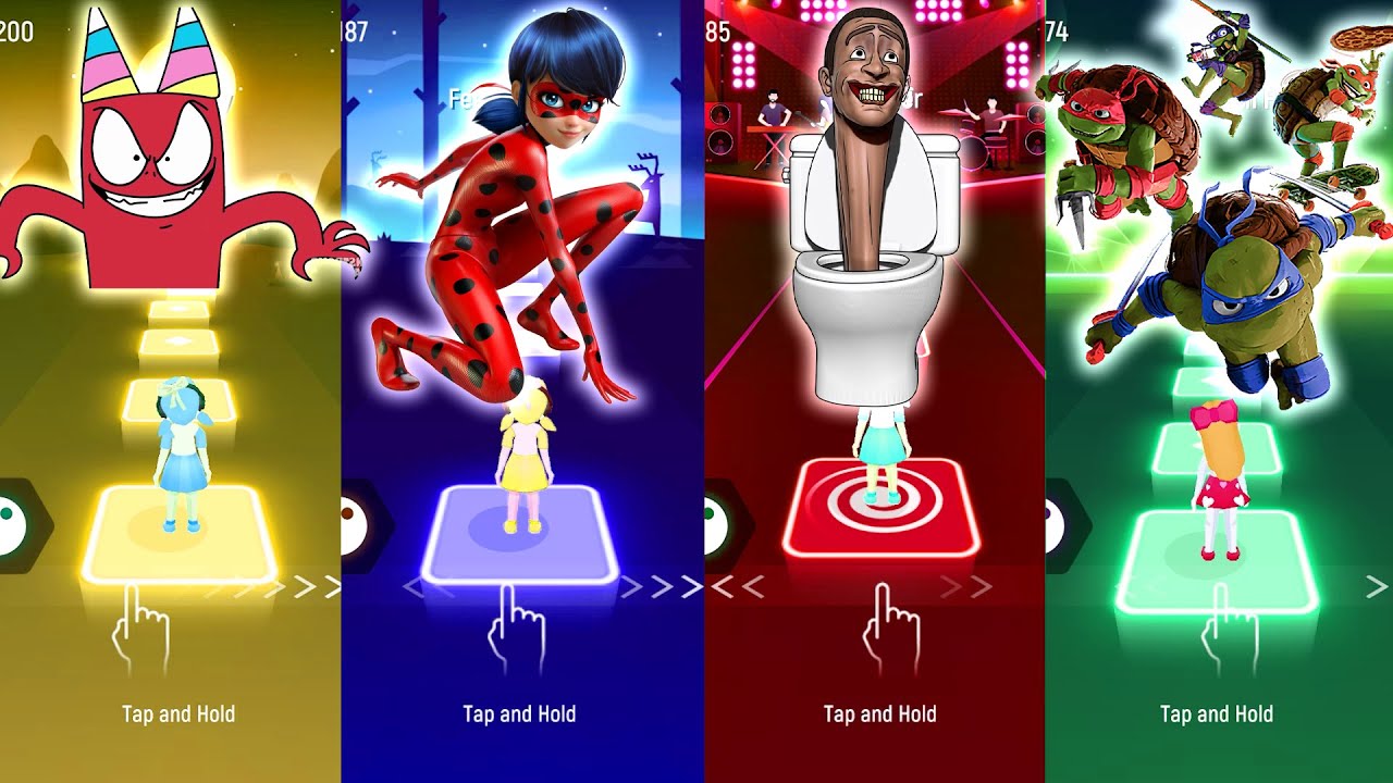 Banban vs Ladybug vs Skibidi Toilet vs Ninja Turtles 2023 - Tiles Hop ...