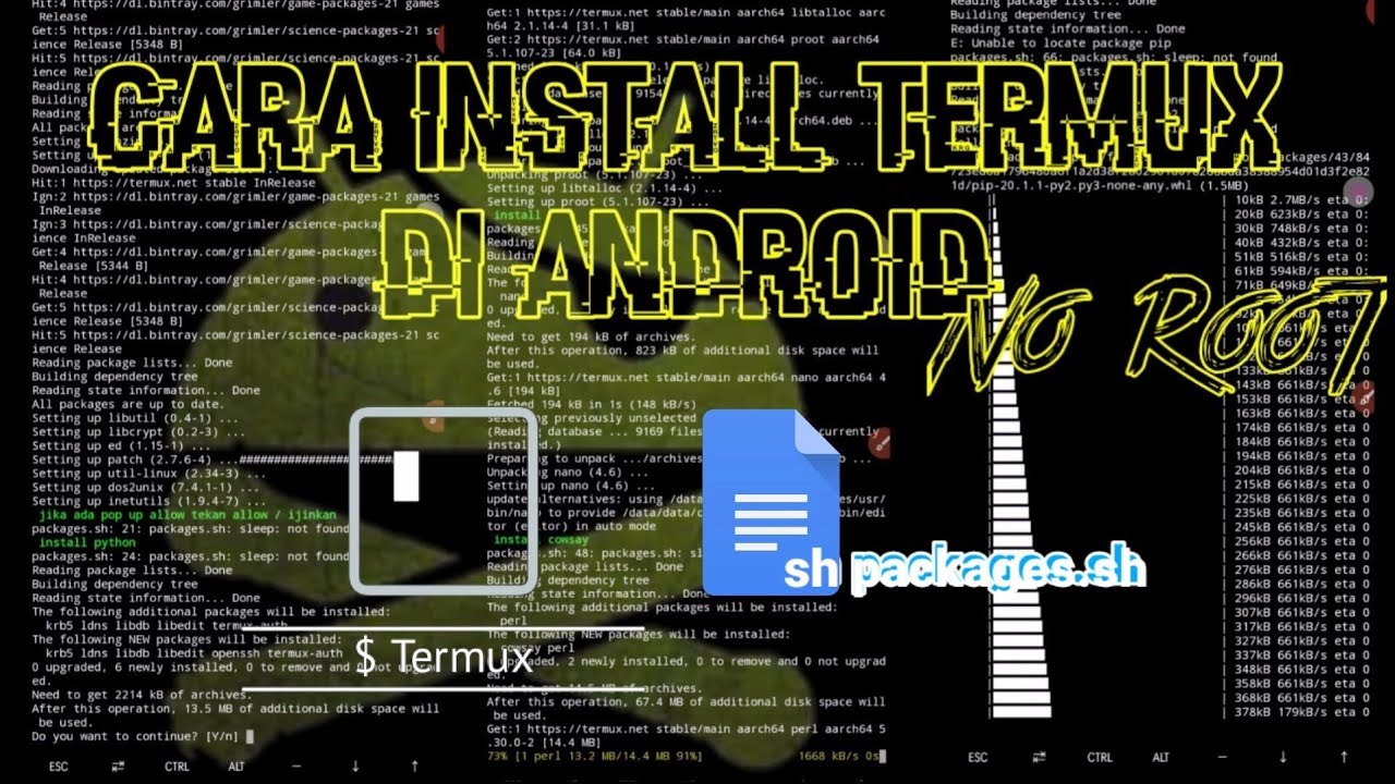 CARA INSTALL TERMUX DI ANDROID MENGGUNAKAN FILE packages.sh - YouTube