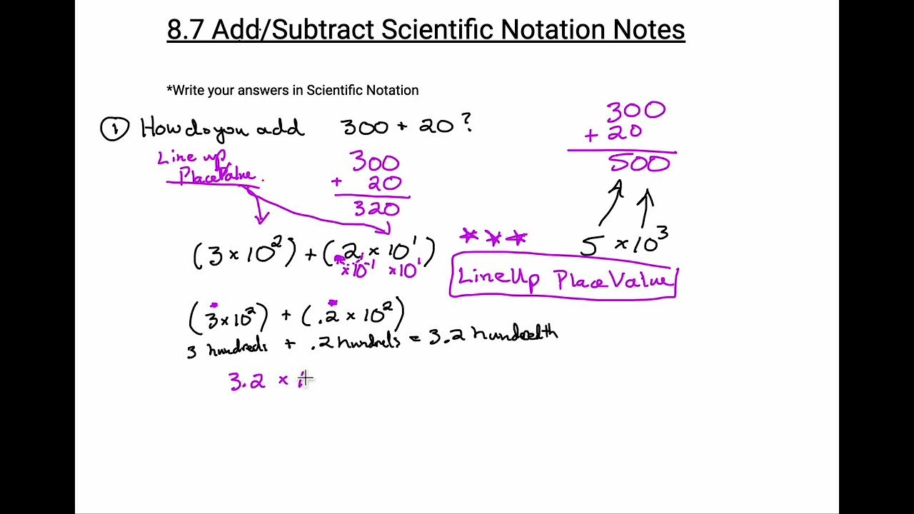 Math 8 8 7 Add Subtract Scientific Notation - YouTube