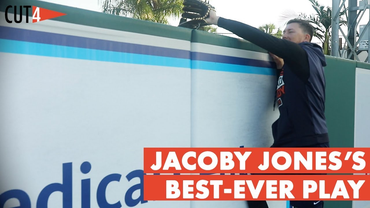 Jacoby Jones recreates his most insane leaping home run robbery - YouTube