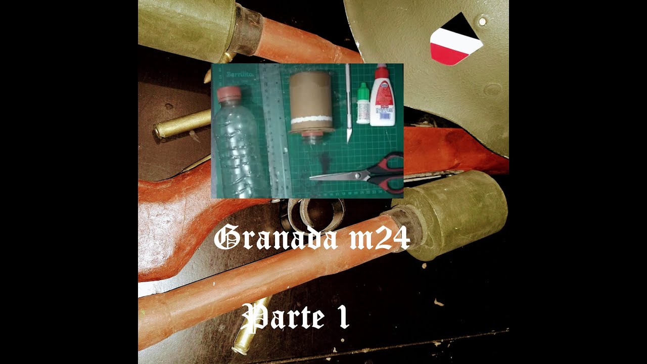 Como hacer una granada alemana m24 de cartón y papel parte 1 - YouTube