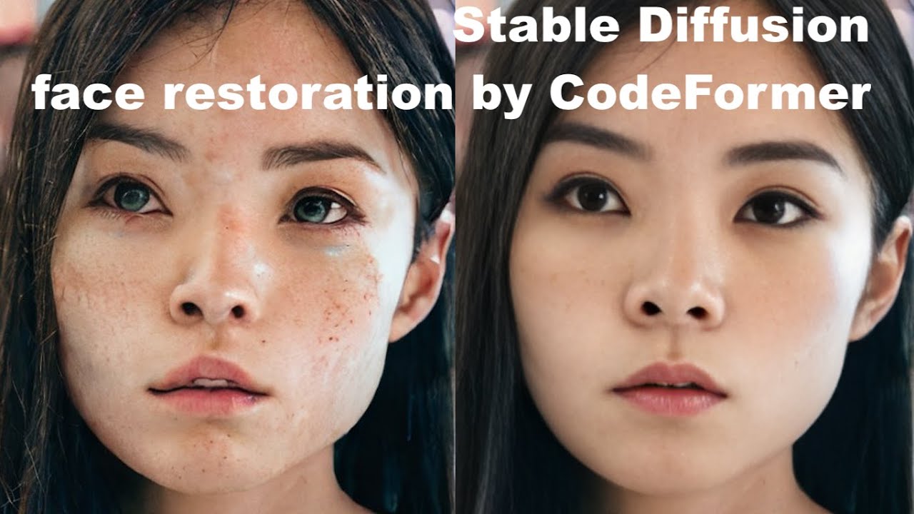 AI顔面修復-日本女性の顔04- Stable Diffusion - CodeFormer - YouTube