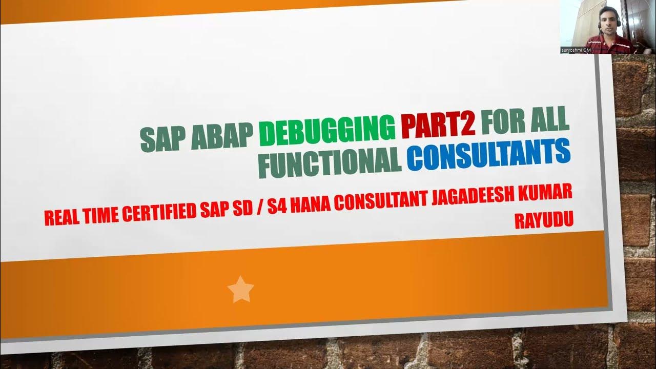Sap ABAP debugging part2 for all functional consultants H - YouTube
