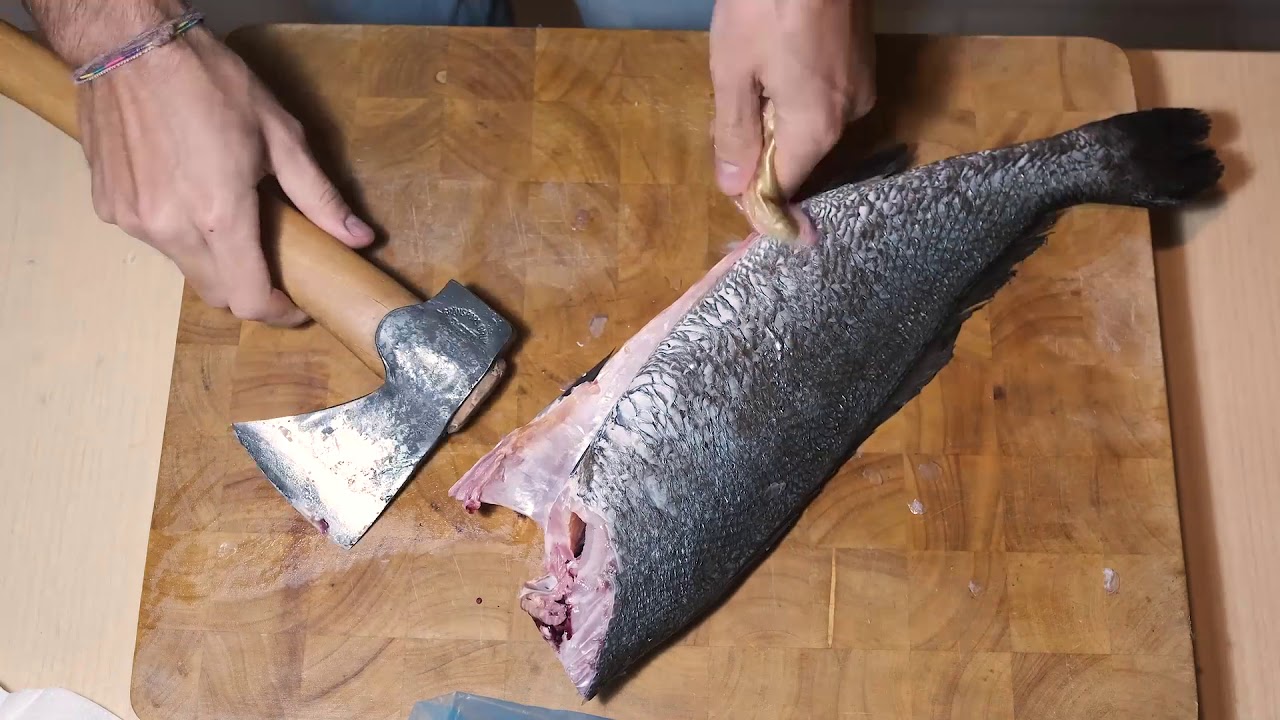 How to FILLET a fish with an AXE ! - YouTube
