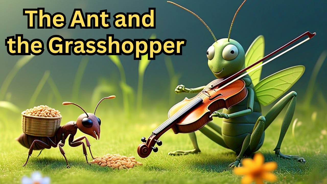 The Grasshopper's Song and the Ant's Labor || story in english for ...
