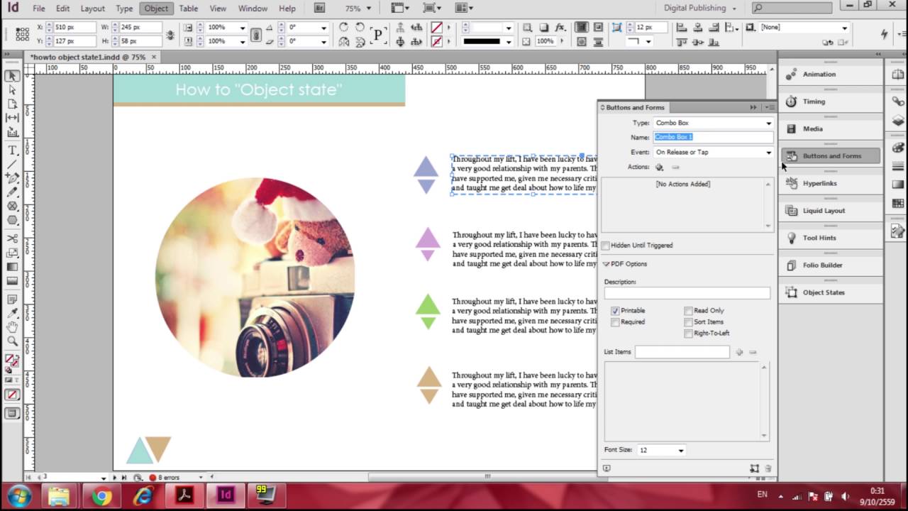 สอนการทำ Object State (Adobe InDesign) - YouTube