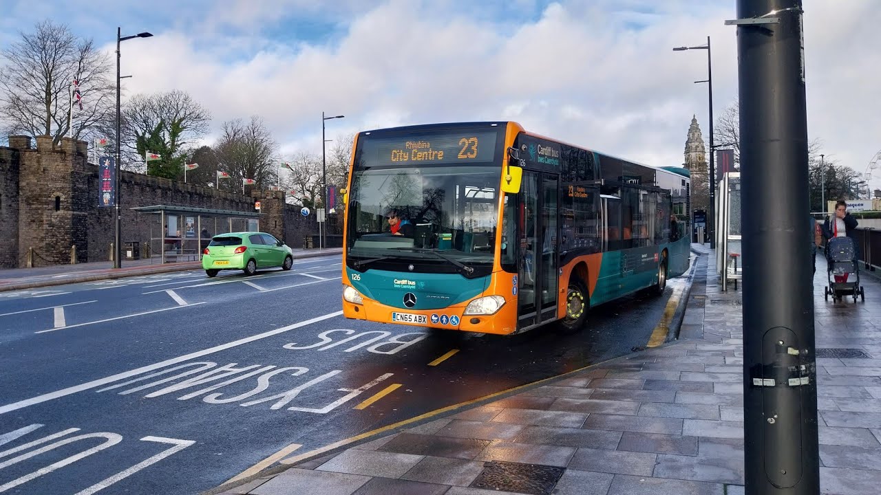 *KICKDOWN* Cardiff Bus Mercedes Citaro 2 On Route 23 (126) - YouTube