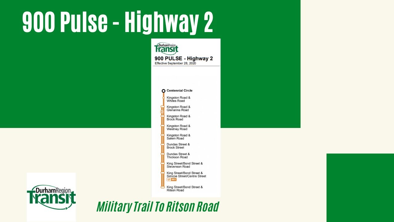 Durham Region Transit Route 900 Pulse - Military Trail To Ritson Road ...