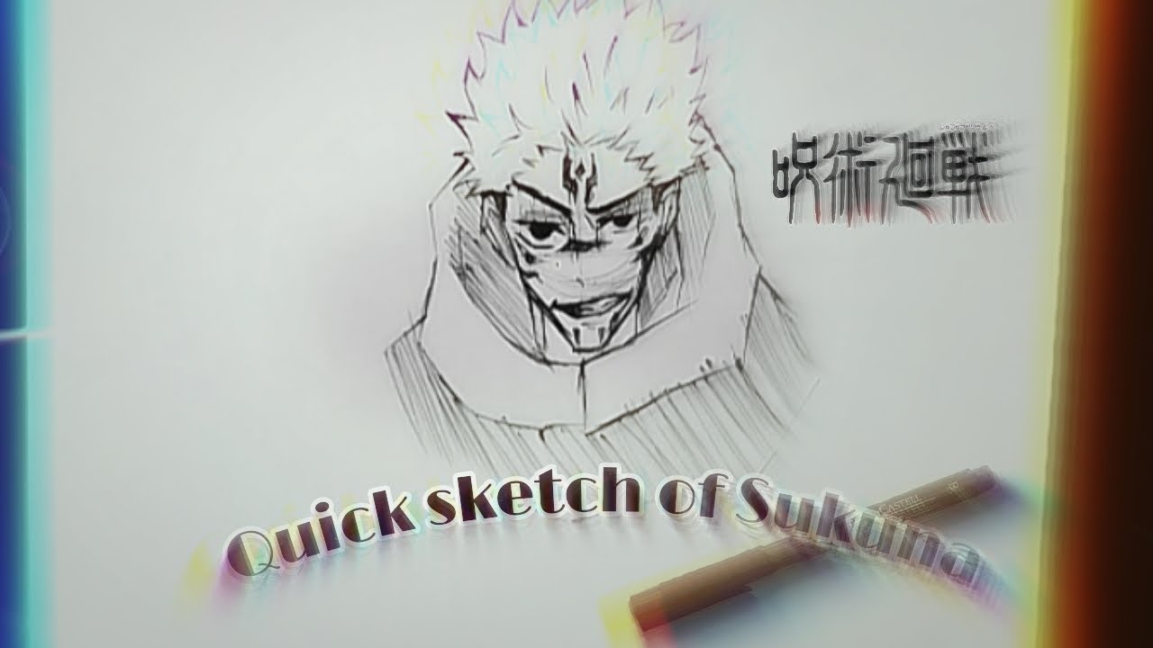 How to draw a quick sketch of Sukuna from Jujutsu Kaisen Step by step ...