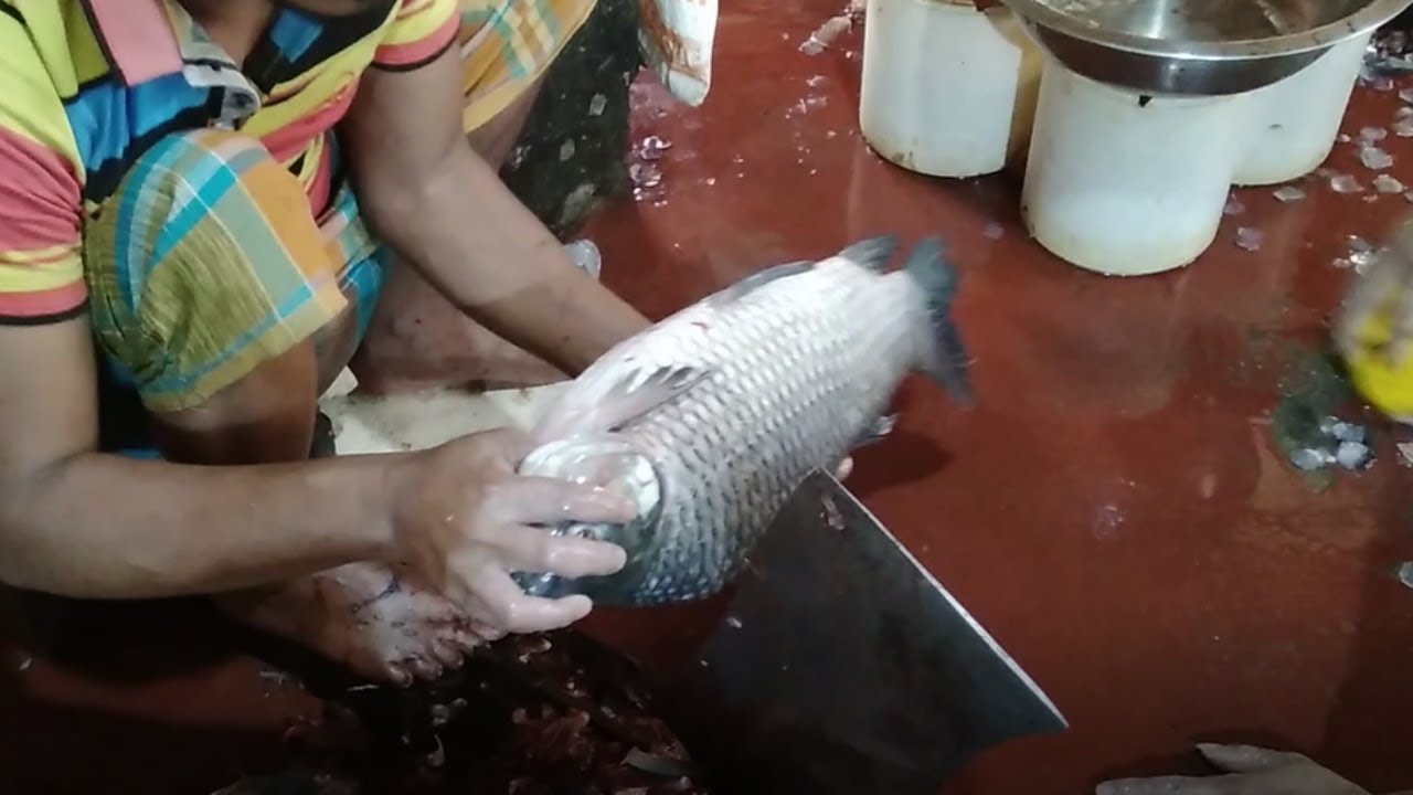 #Kalbaus ( কালবাউশ ) Fish Cutting Skills and Copping by Fish Market ...